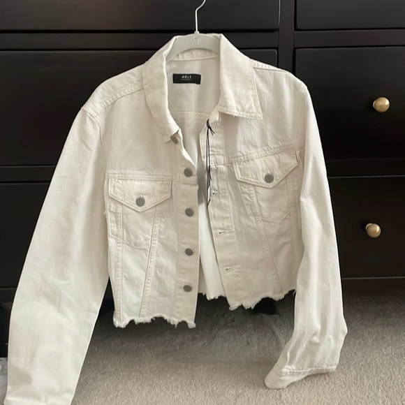 Able | Jackets & Coats | Able Cropped Raw Edge Denim Jacket | Poshmark